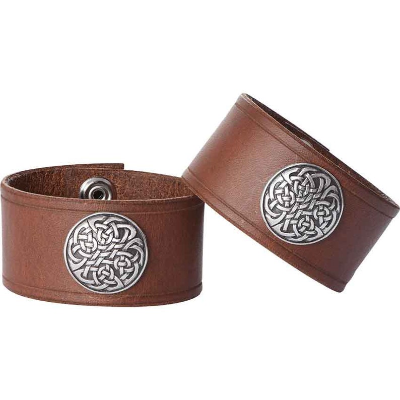 Leather Wrist Cuffs With Celtic Shield - Celtic Accessory - #DK6019-6 ...