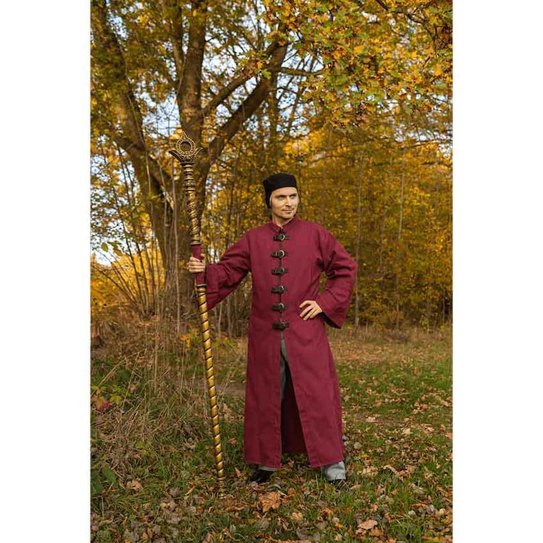 Oberon Medieval Robe, Wizard Robe, Cotton Canvas Mage Robe, Sorcerer ...