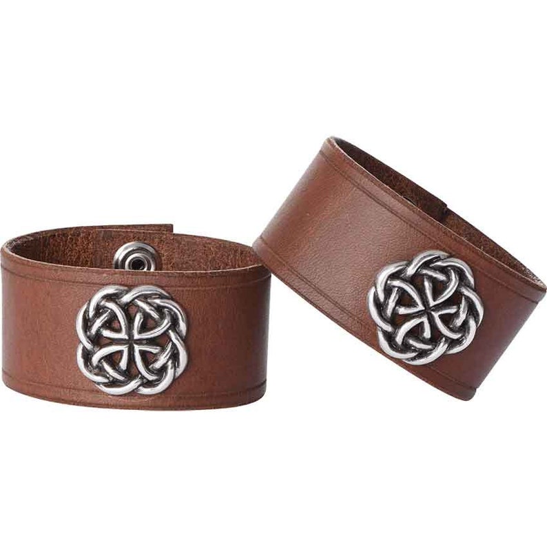 Leather Wrist Cuffs With Celtic Knot Celtic Wrist Accessory - Etsy