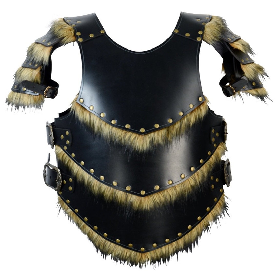 Savage Warrior Leather Armour With Pauldrons - Fantasy Leather Armor ...