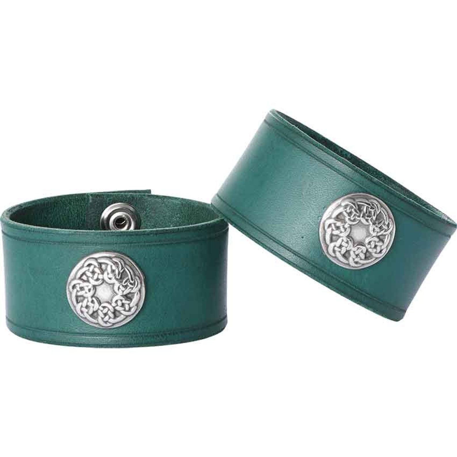 Leather Wrist Cuffs With Knotwork Shield - Decorative Leather Cuffs - # ...