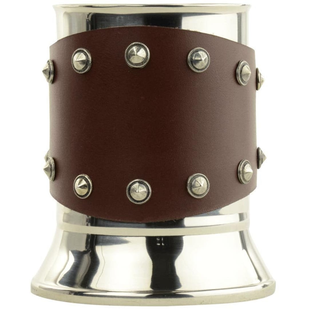 Medieval Tankard With Studded Leather Wrap - Stainless Steel Tankard ...