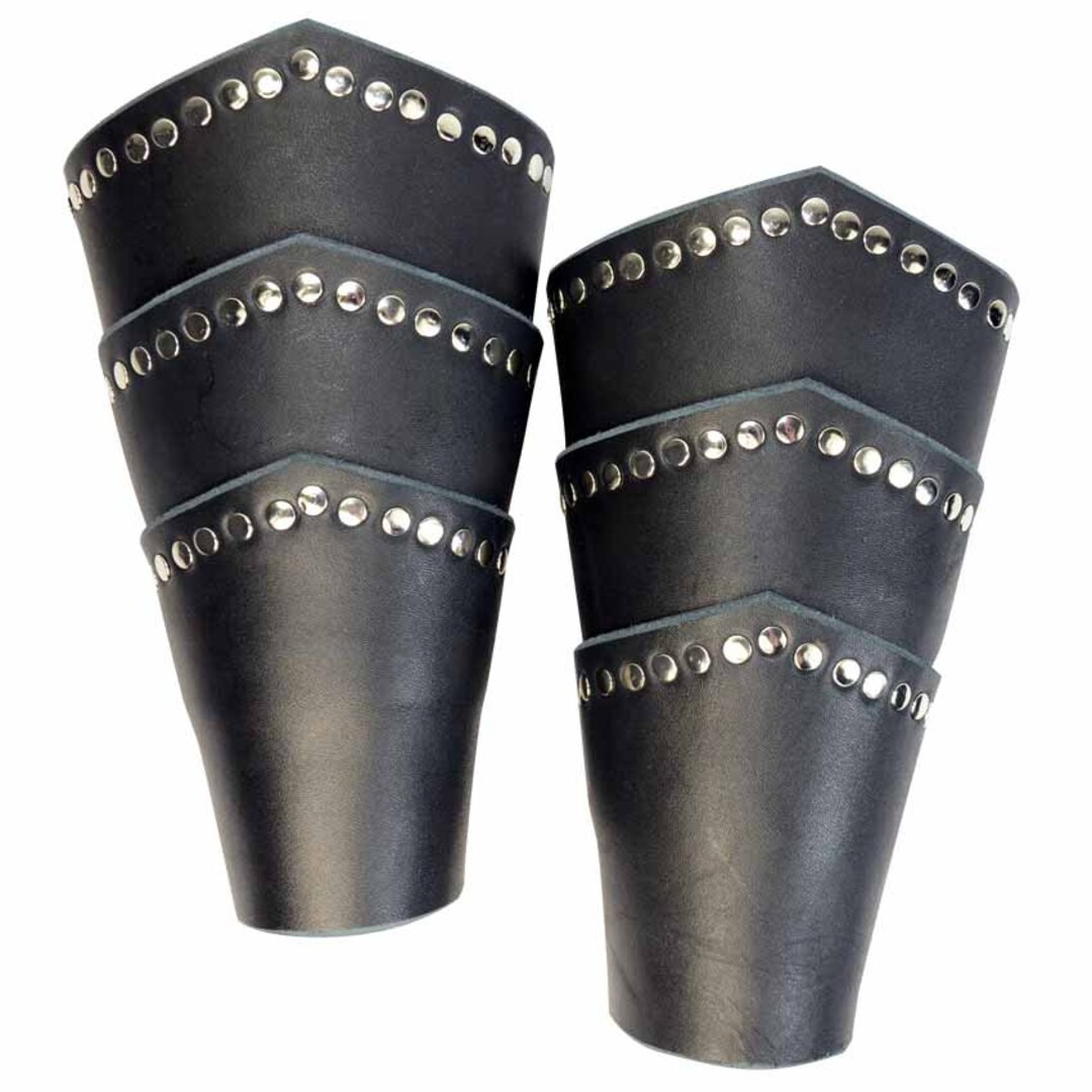 Knights Studded Arm Bracers - Medieval Leather Bracers - Leather ...