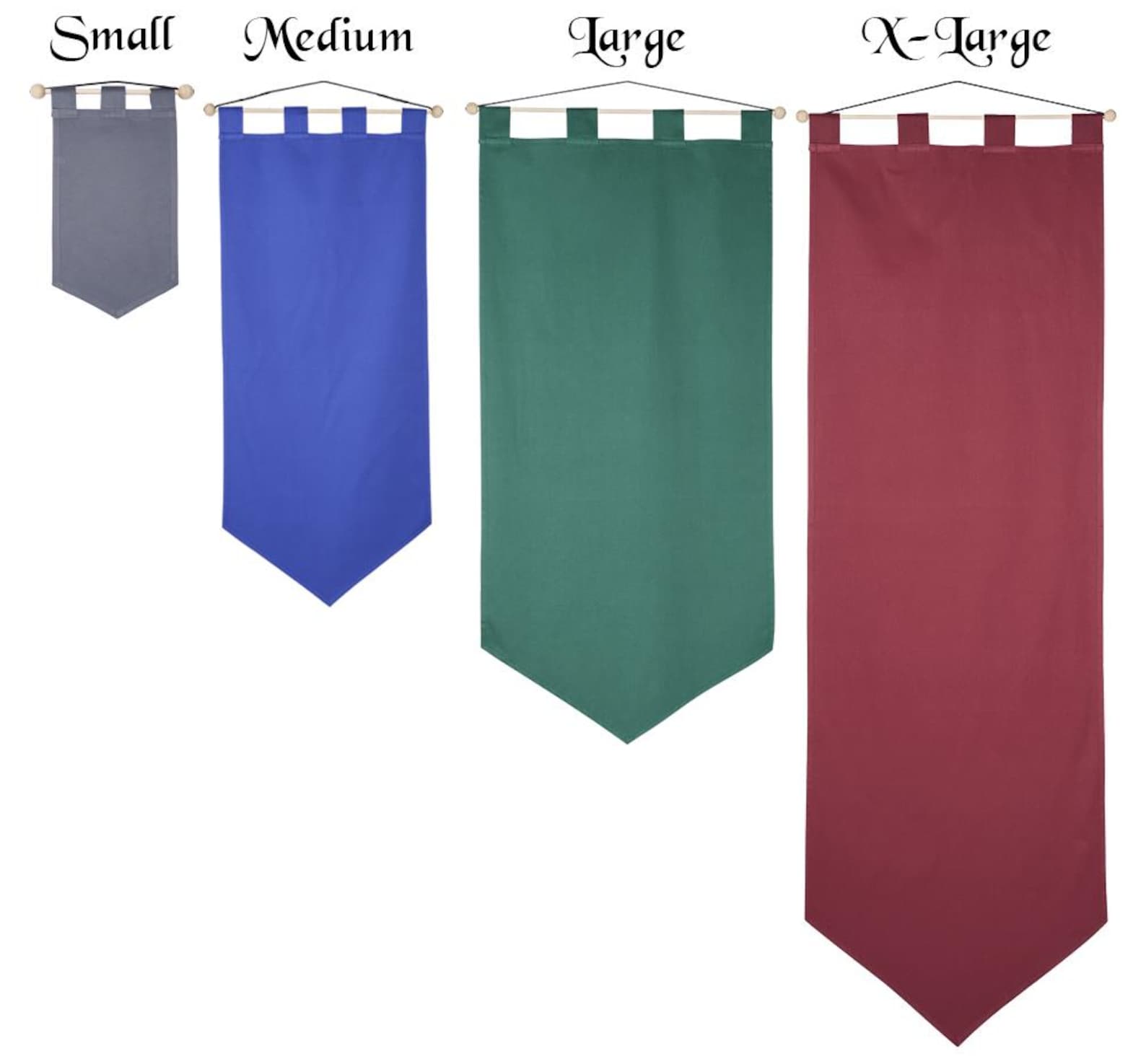 Plain Pointed Medieval Banner With Tabs, Medieval Standard, Renaissance ...