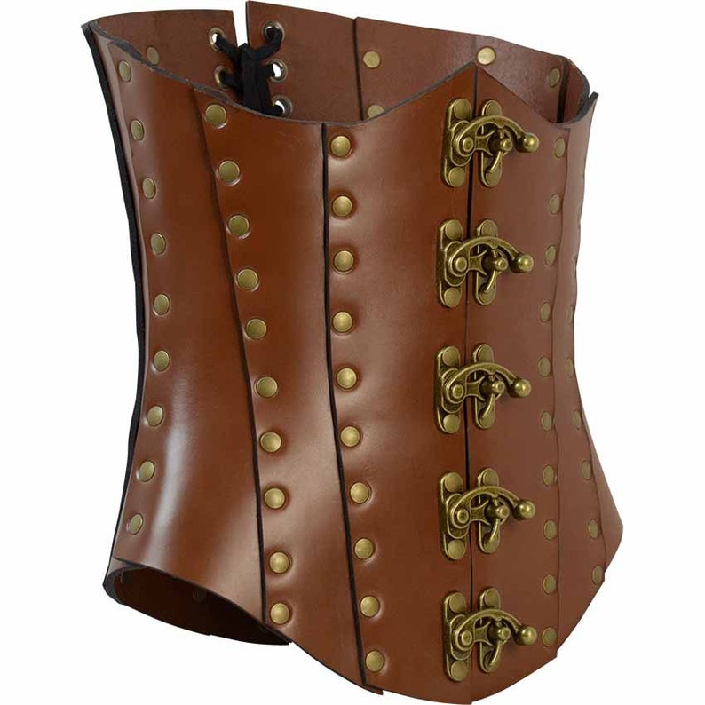 Clasped Leather Steampunk Corset Hard Leather Corset | Etsy