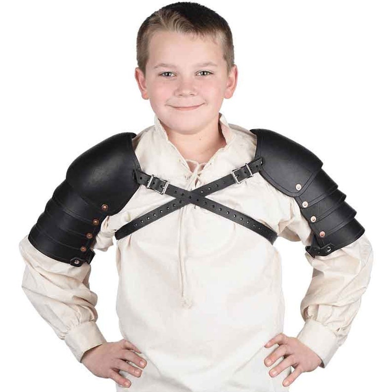 Kids Molded Spaulders - Childrens Armour - Leather Kids Armour - Etsy