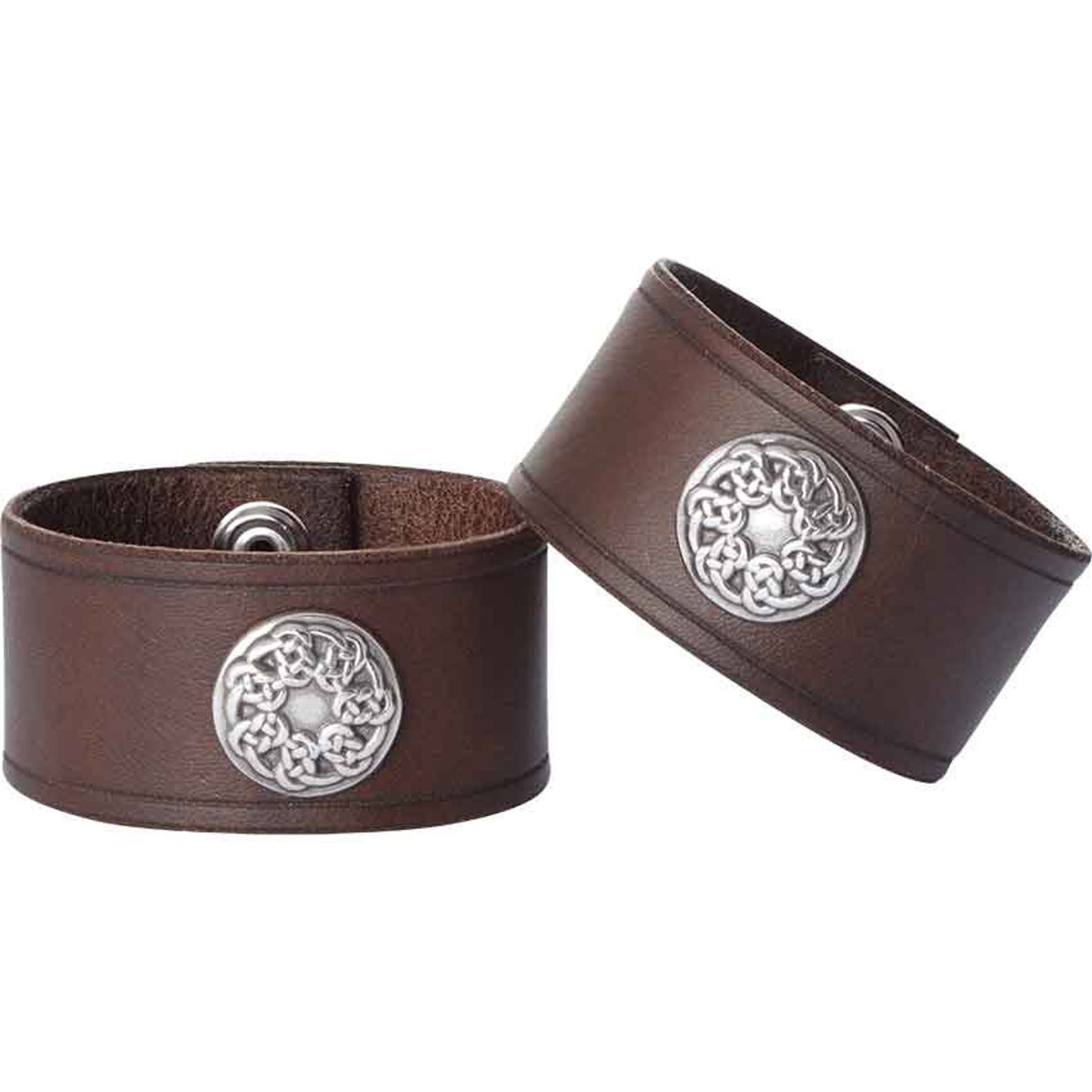 Leather Wrist Cuffs With Knotwork Shield - Decorative Leather Cuffs - # ...