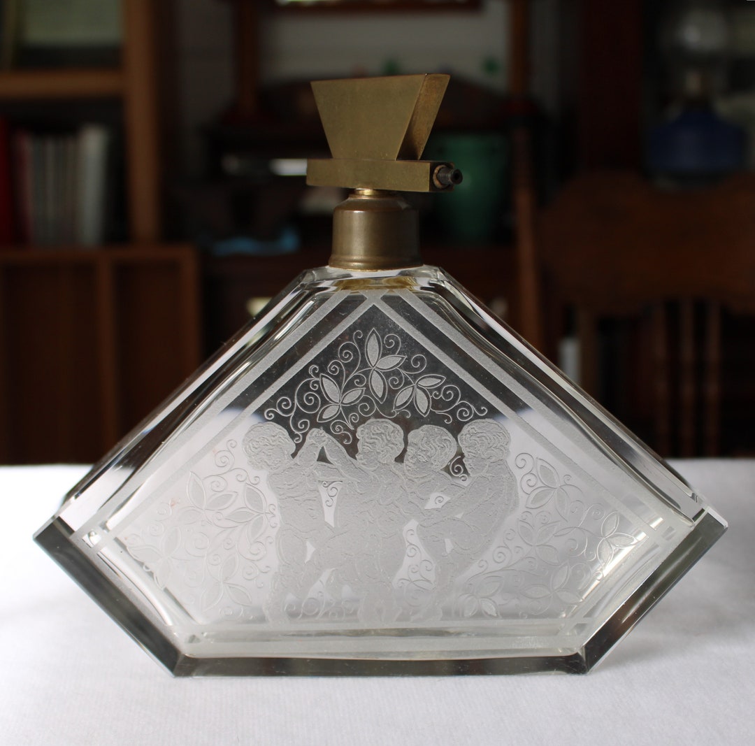 Czech Engraved Cherubs Atomizer Perfume Bottle - Etsy