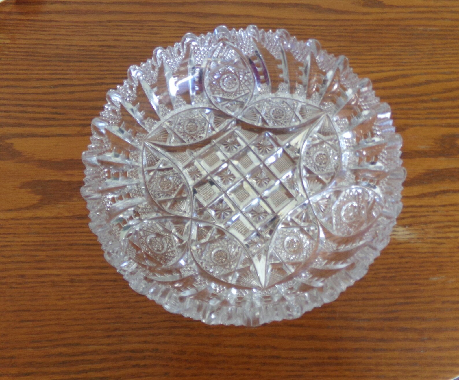 American Brilliant Cut Glass Glenda Pattern by Libbey Low Bowl - Etsy