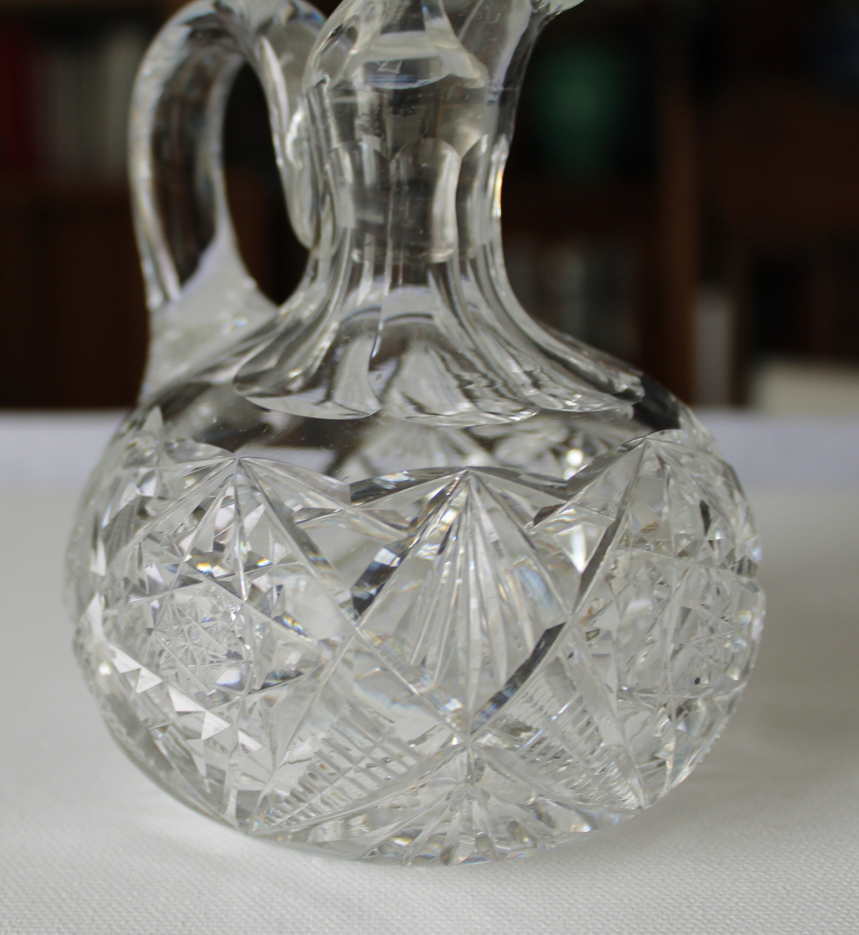 American Brilliant Cut Glass Cruet With Faceted Stopper - Etsy