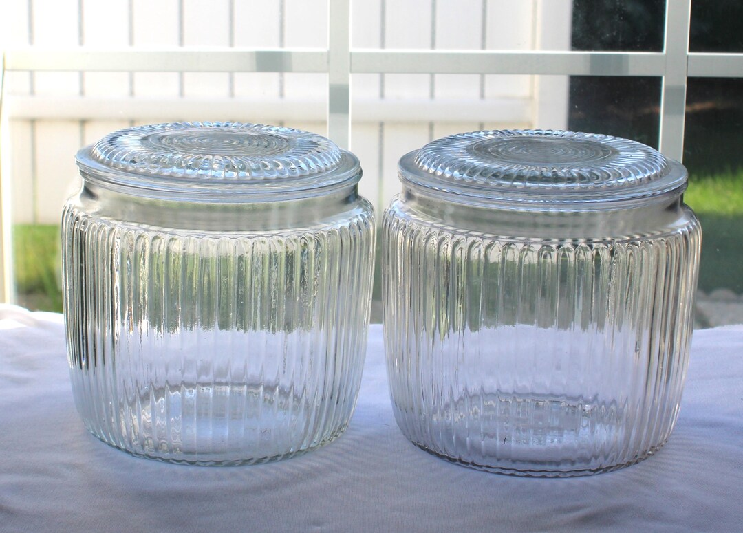 Anchor Hocking Glass Cracker Jars With Glass Lids - Etsy