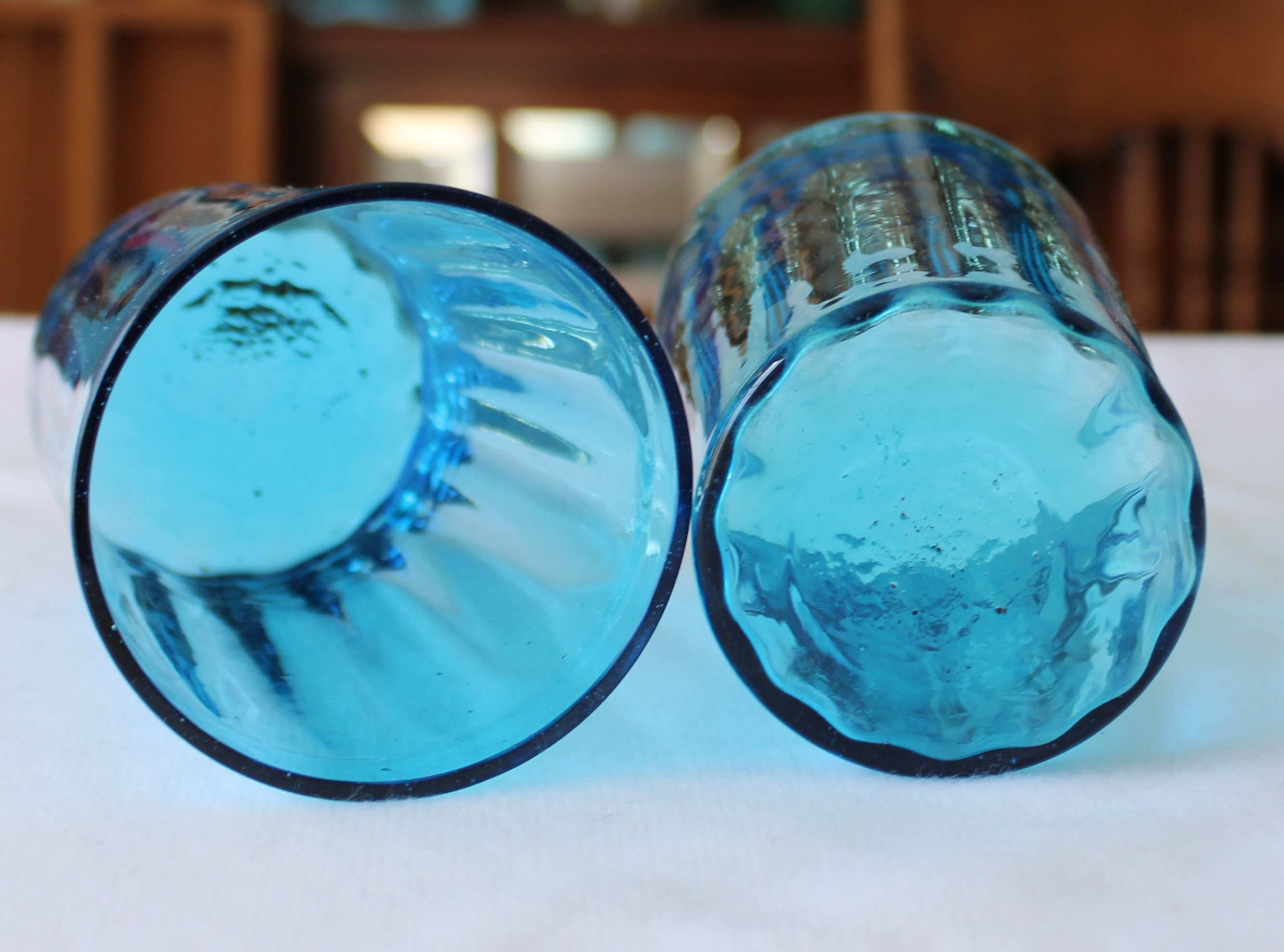 4 Blue Victorian Era Tumblers - Etsy