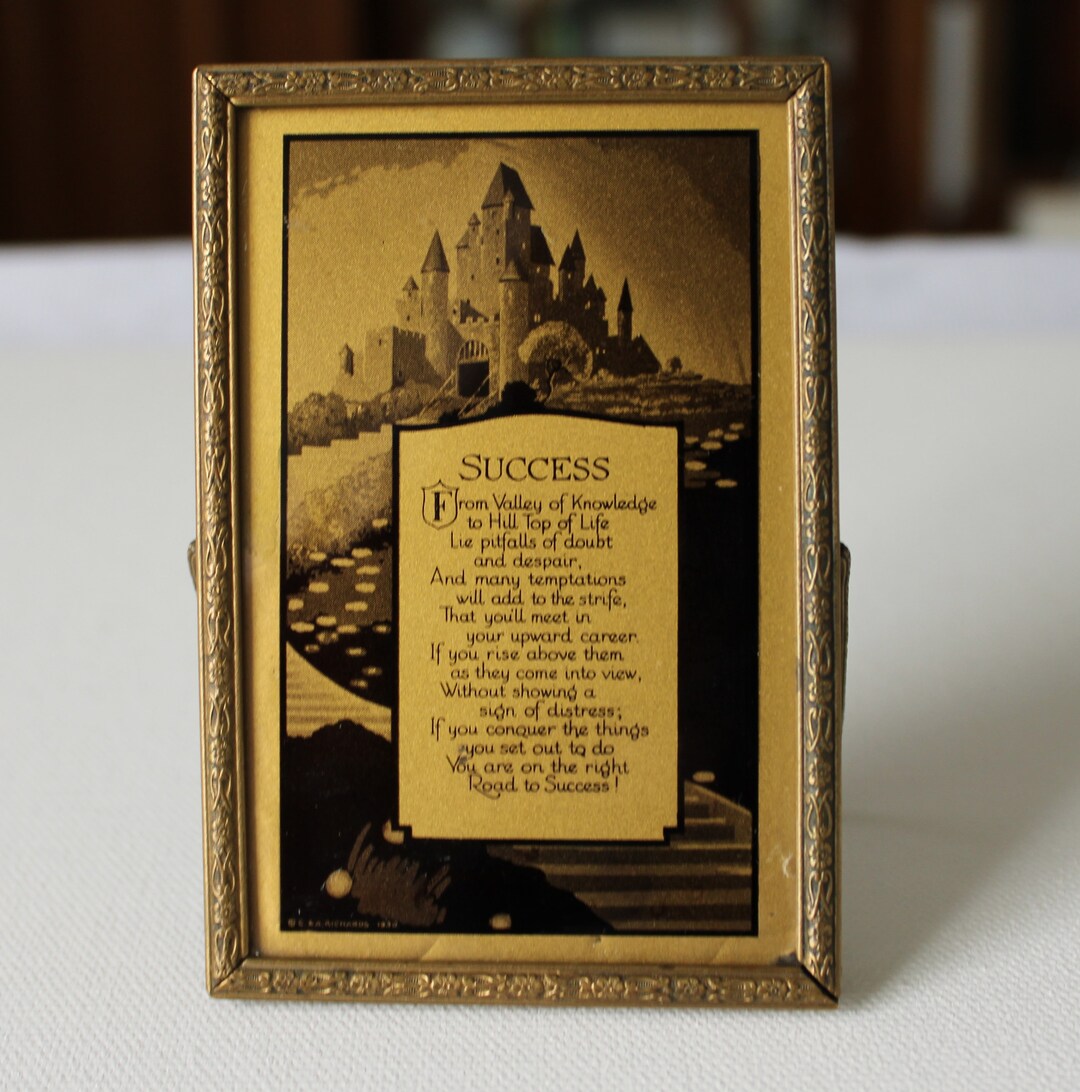 CA Richards Success Reverse Painted Mini Motto With Mirror Back - Etsy