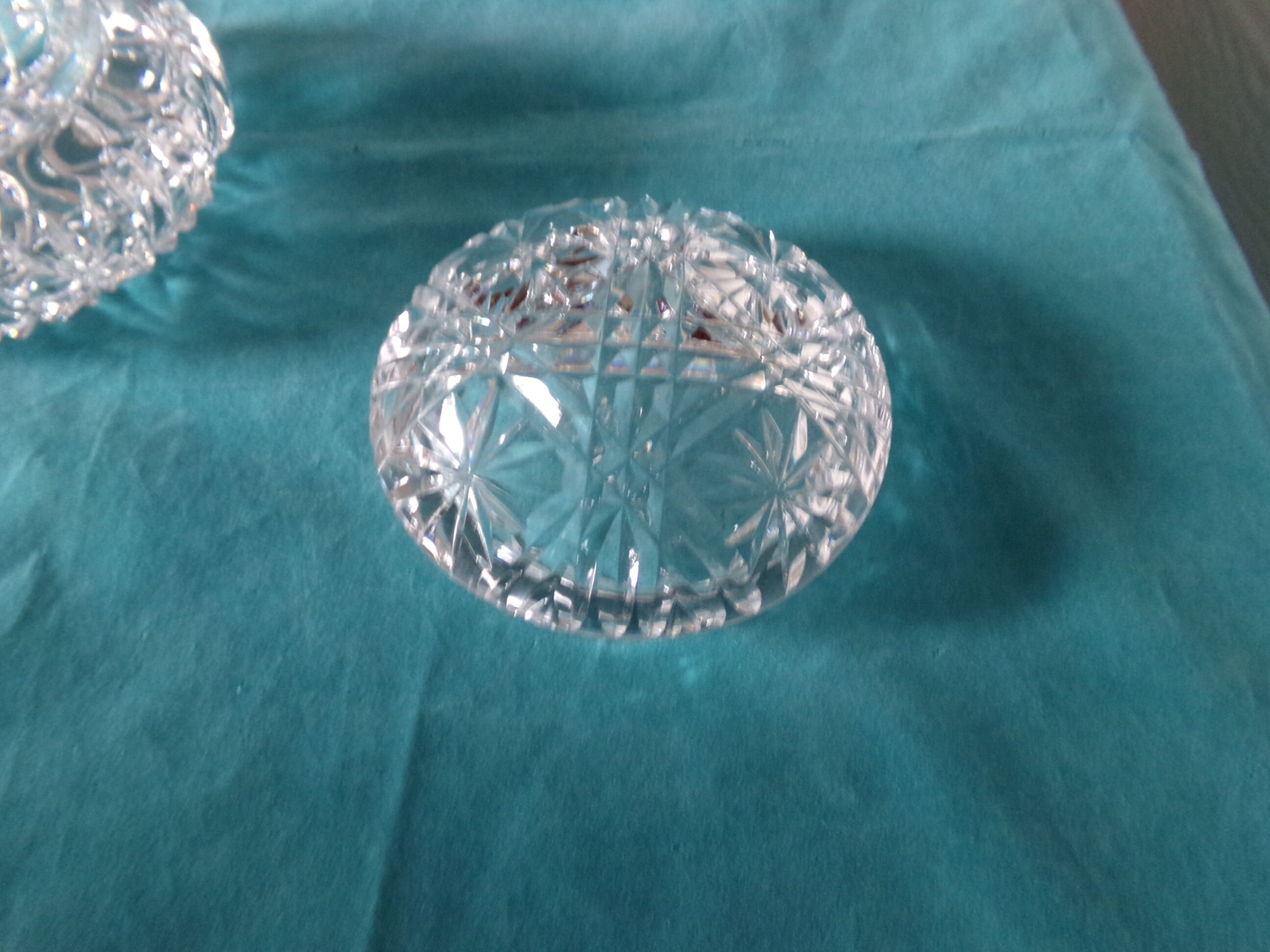 American Brilliant Cut Glass Puff Box or Powder Box - Etsy