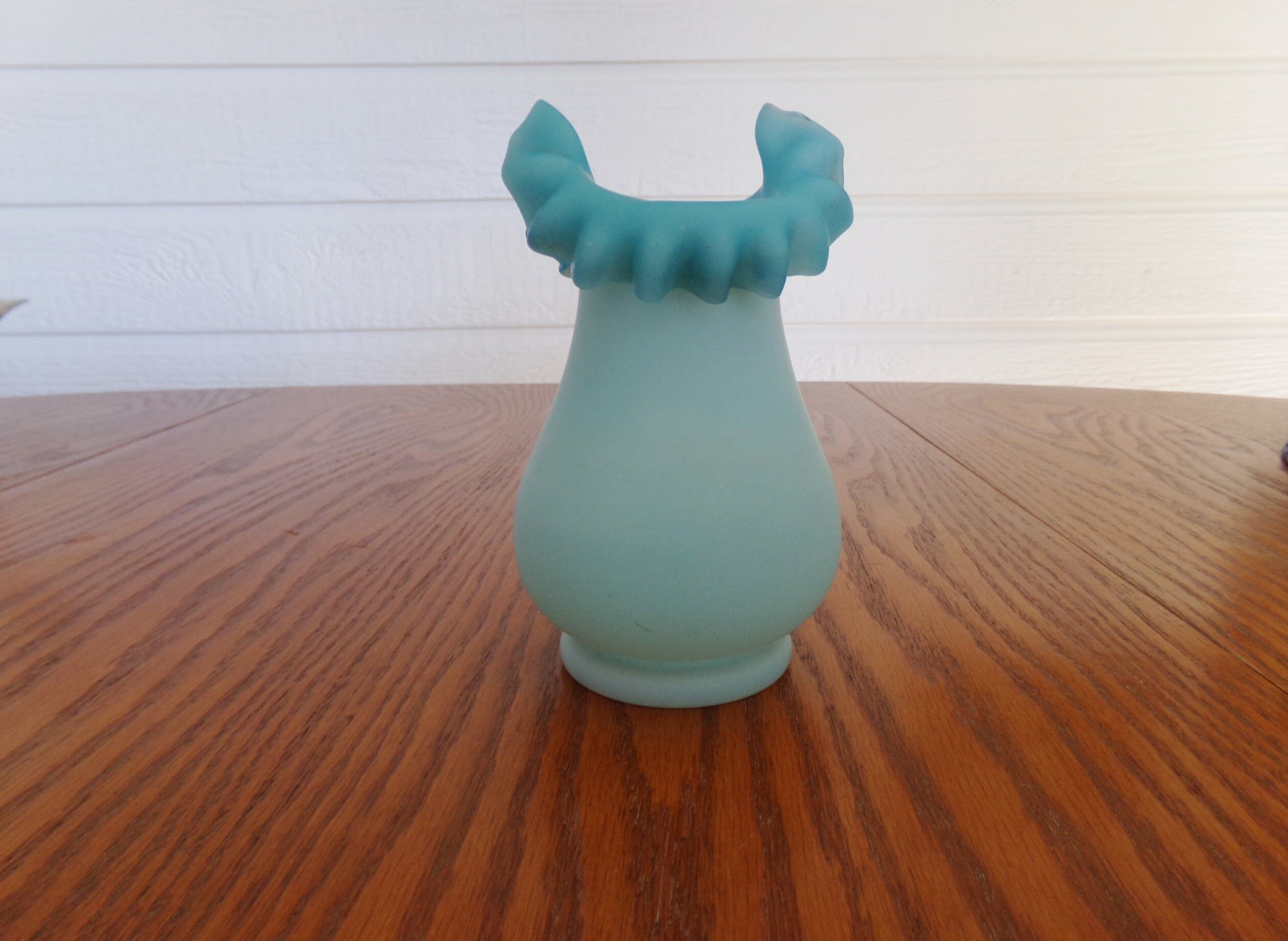 Victorian Era Satin Glass Blue Vase - Etsy