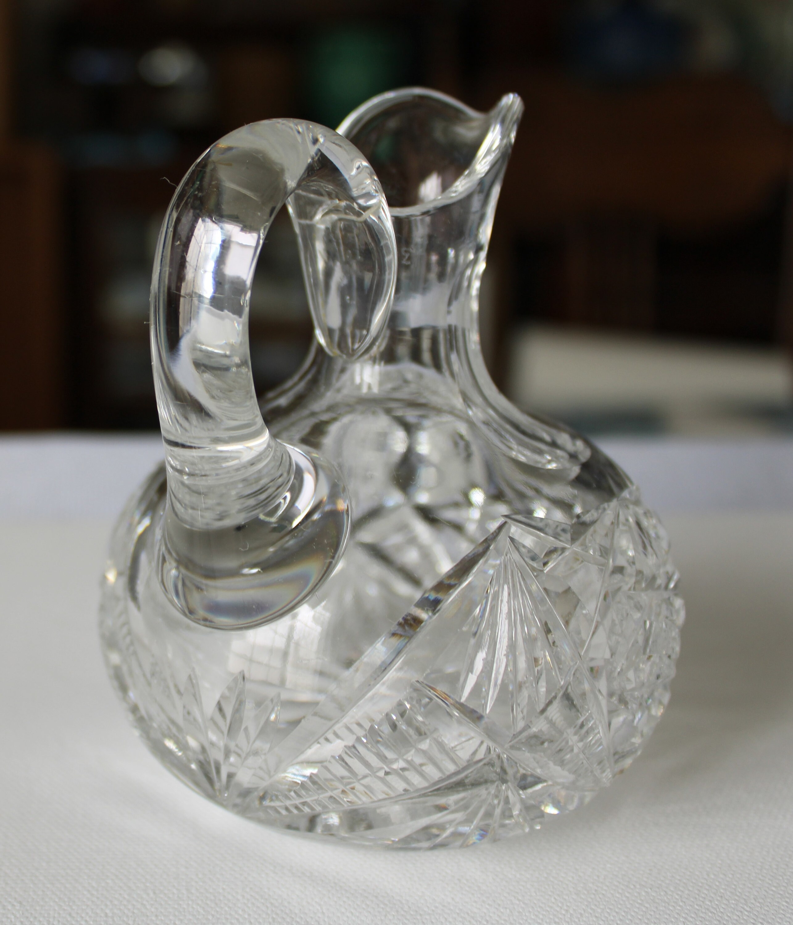 American Brilliant Cut Glass Cruet With Faceted Stopper - Etsy