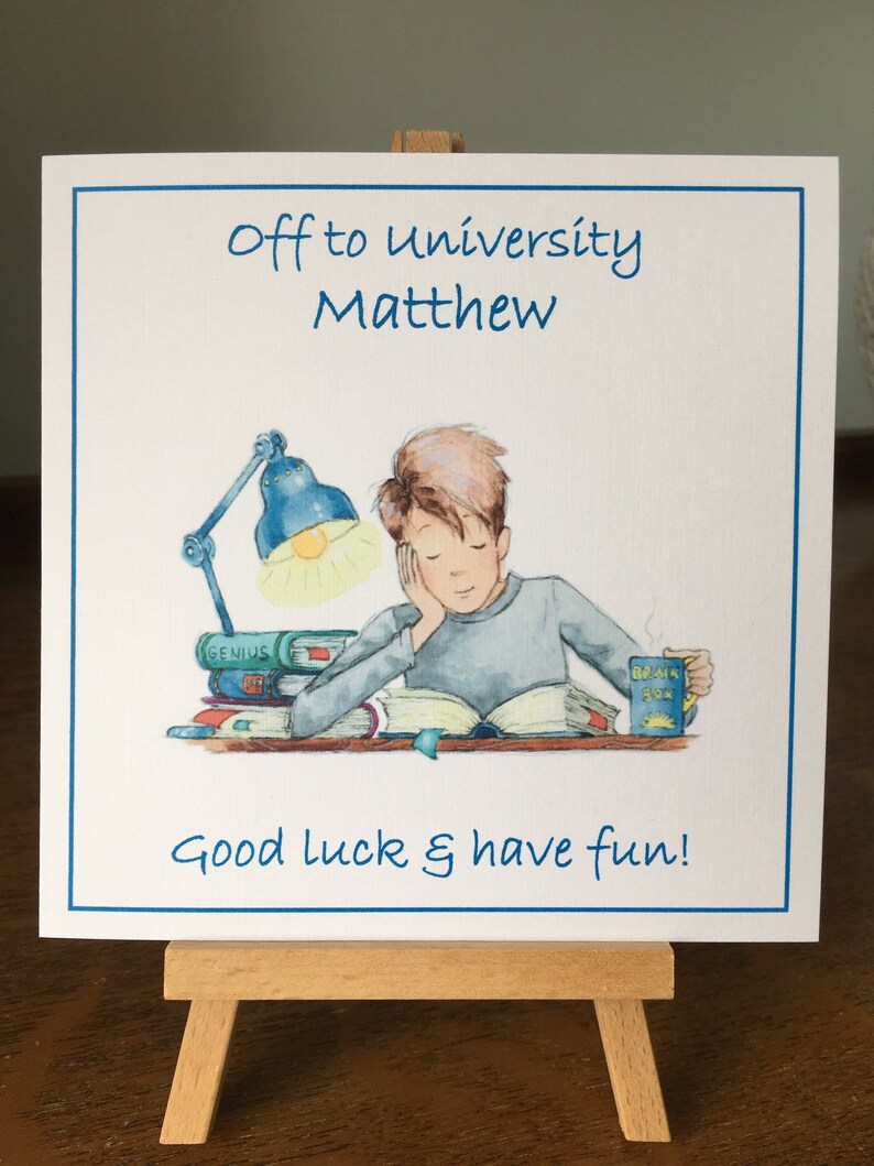 Good Luck at Uni Card Male Image University Card off to Uni - Etsy UK