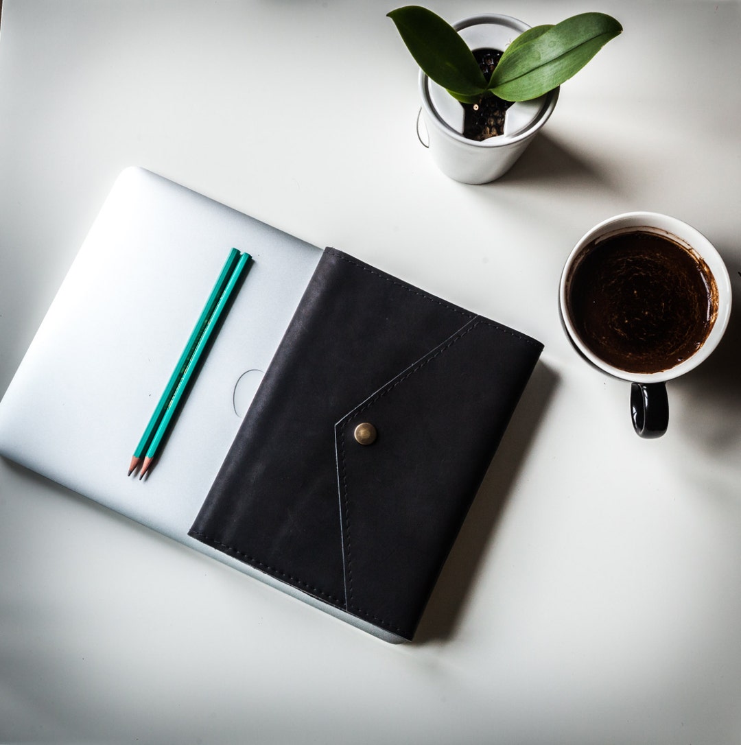 Black Notebook Cover Genuine Leather Journal Cover A5 Notebook - Etsy