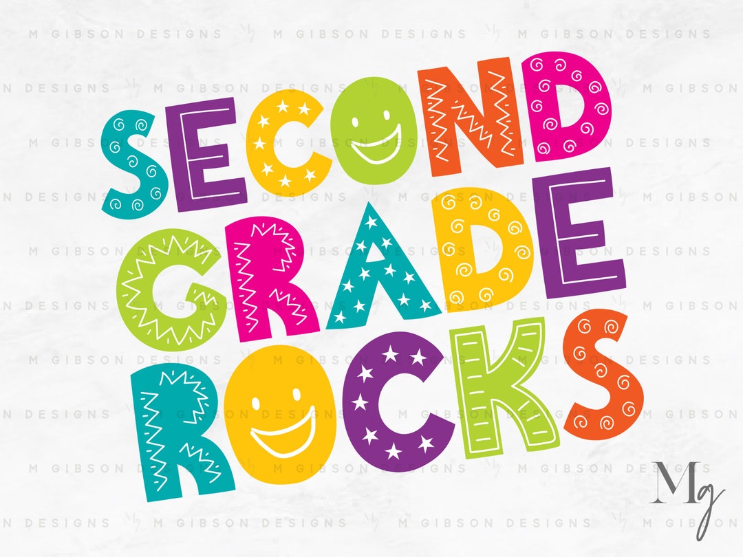 Second Grade Rocks SVG - Ideal for Back to School, 100 Days of School ...