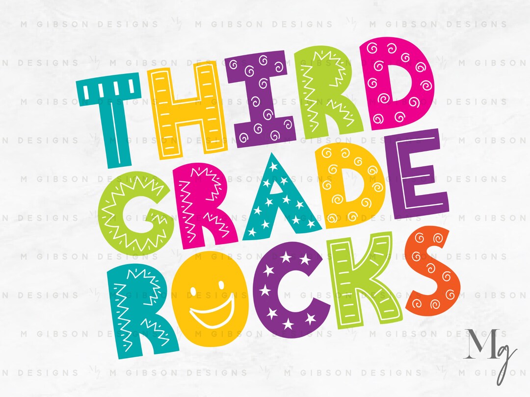 Third Grade Rocks SVG - Ideal for Back to School, 100 Days of School ...