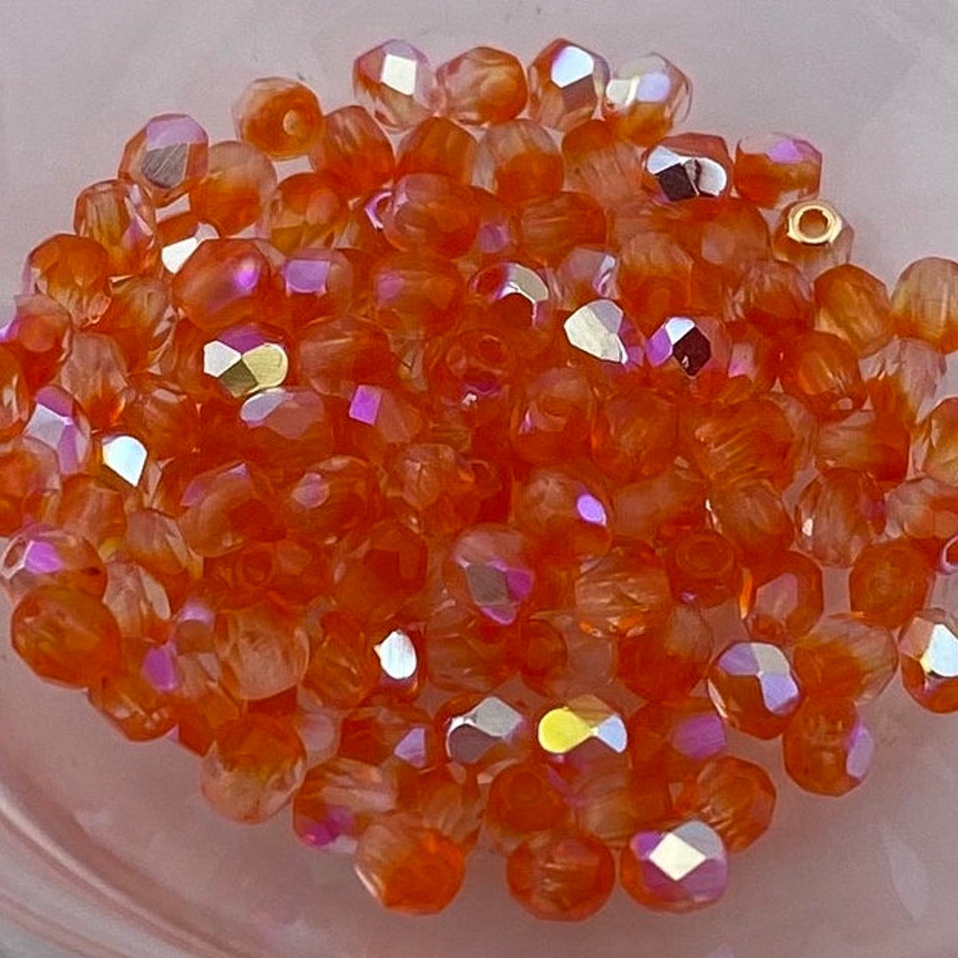 Crystal Orange AB | Translucent | Fire Polish Beads - Etsy