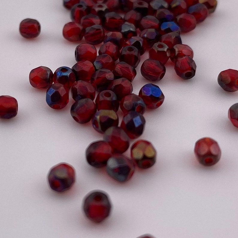 Red Blue Iris Translucent Fire Polish Beads - Etsy