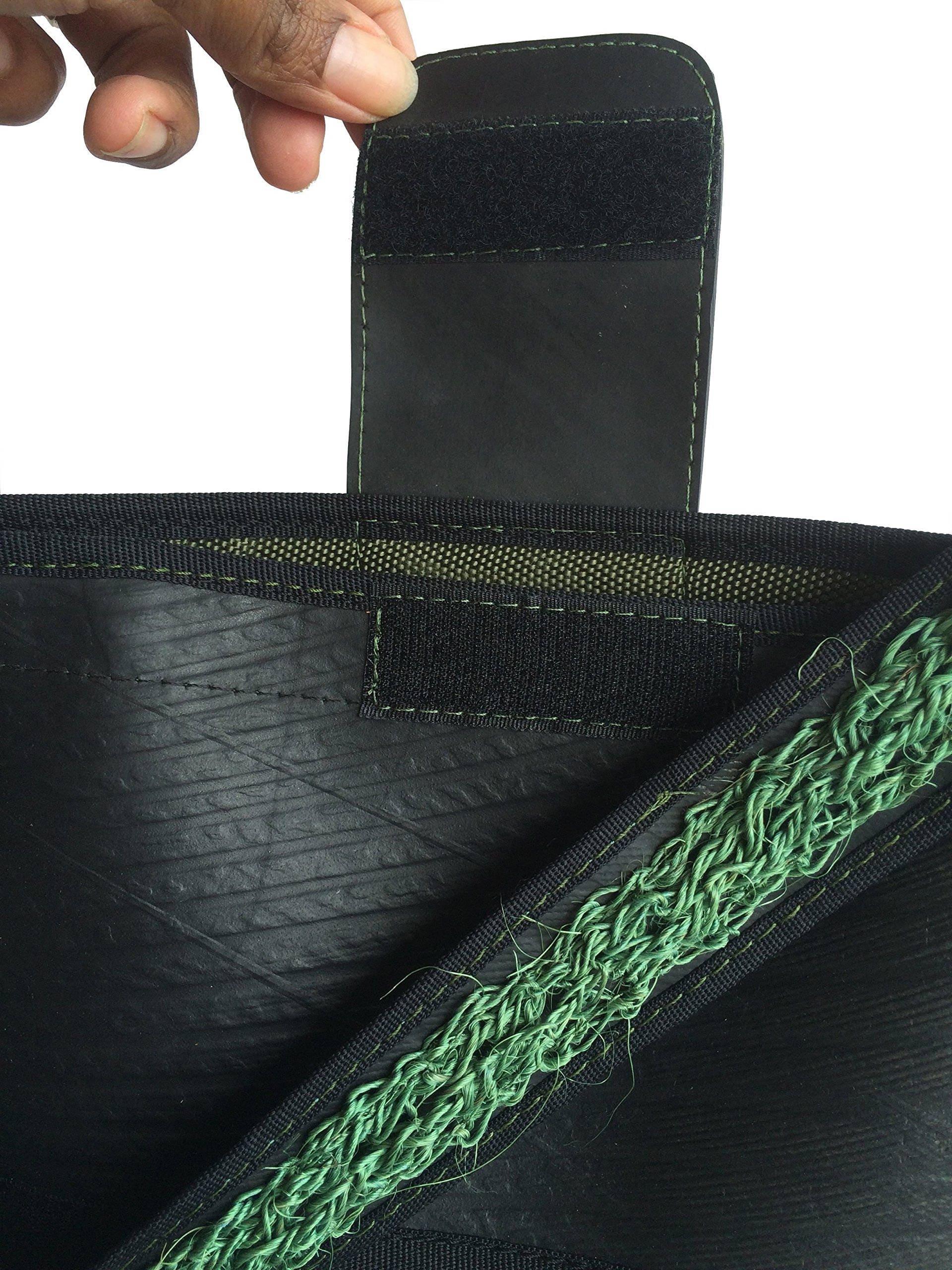 Recycled Inner Tube Rubber Tote Handbag, Crochet Shoulder Bag, Handmade ...