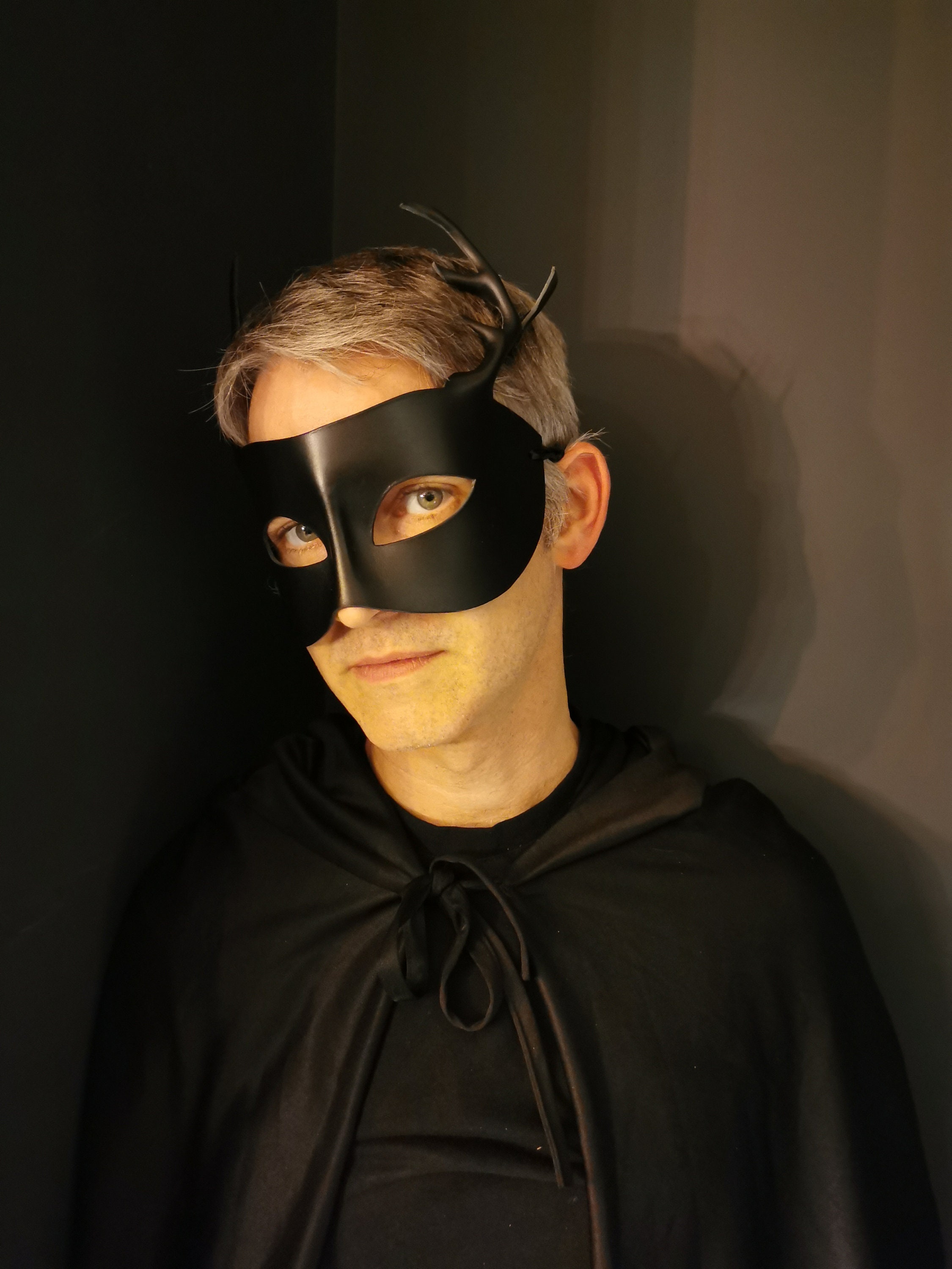 Leather STAG Mask Black Short Horned Stag Mask Fetish - Etsy