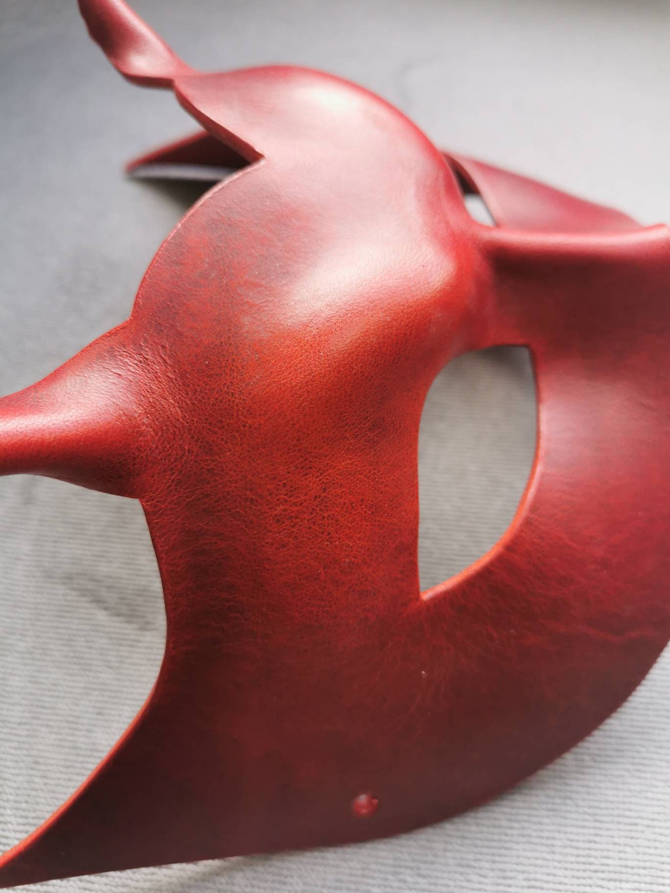 Red Leather Demon Joker Devil Half Mask With Horns, Erotic, Sexy ...