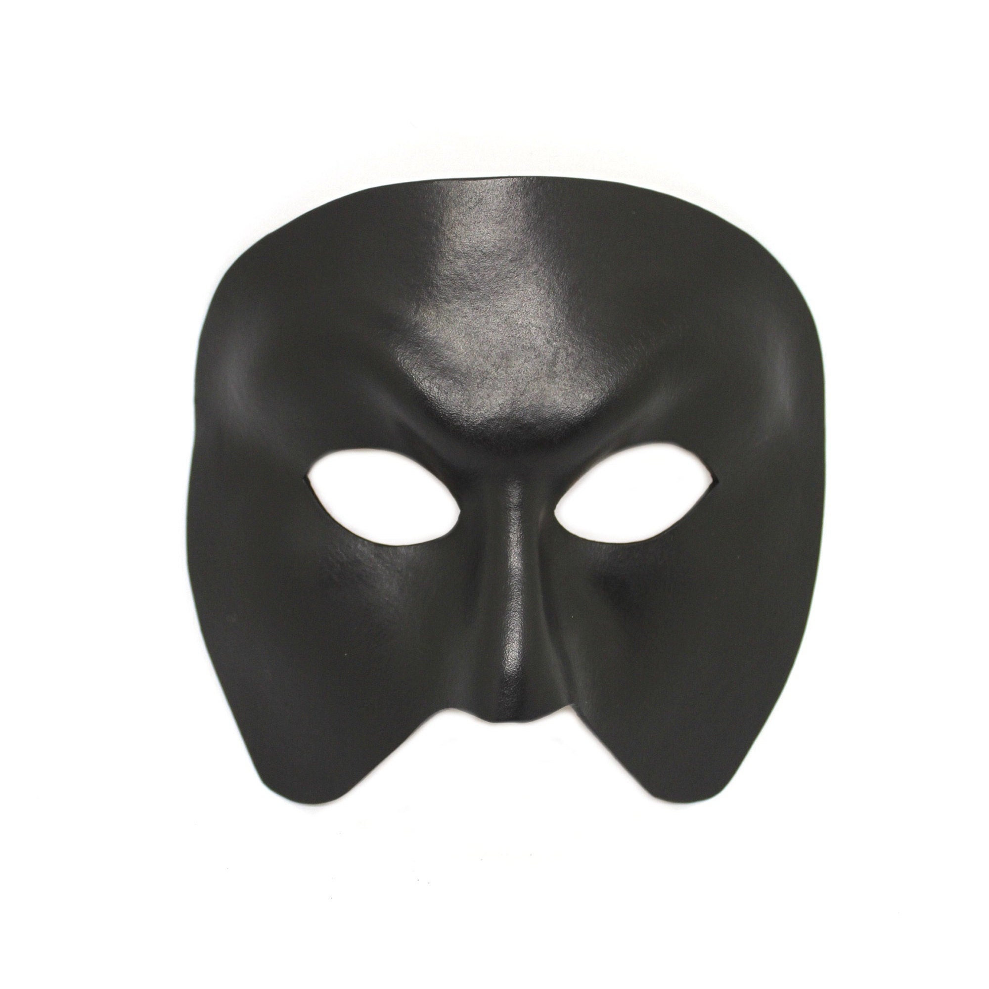 Handmade Black Leather Full Face Phantom of the Opera Mask, Fetish ...