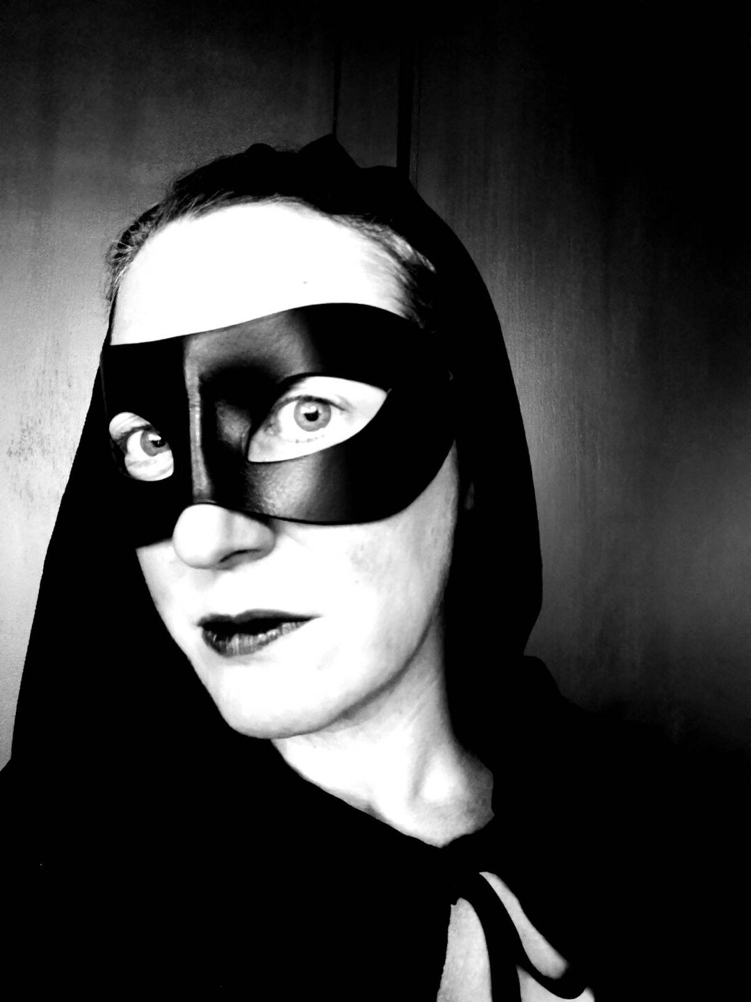 Slim Black Leather Eye Mask, Erotic, Fantasy, Narrow Fetish Mask ...