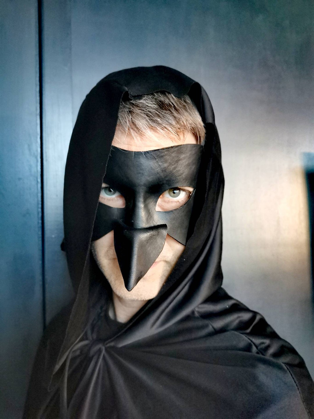 Men's Handmade Leather Bird Mask, Raven, Long Nose Mask, Erotic Fetish ...