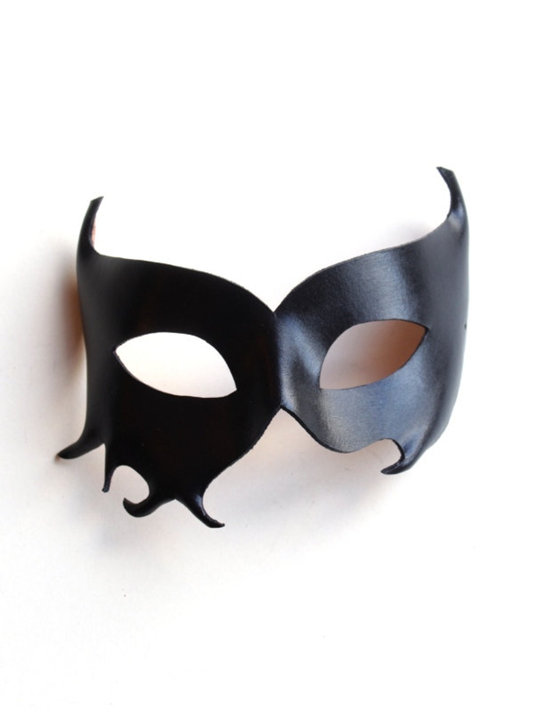 Handmade Sexy Black Leather Devil Mask, Masquerade, Halloween Mask, Men ...