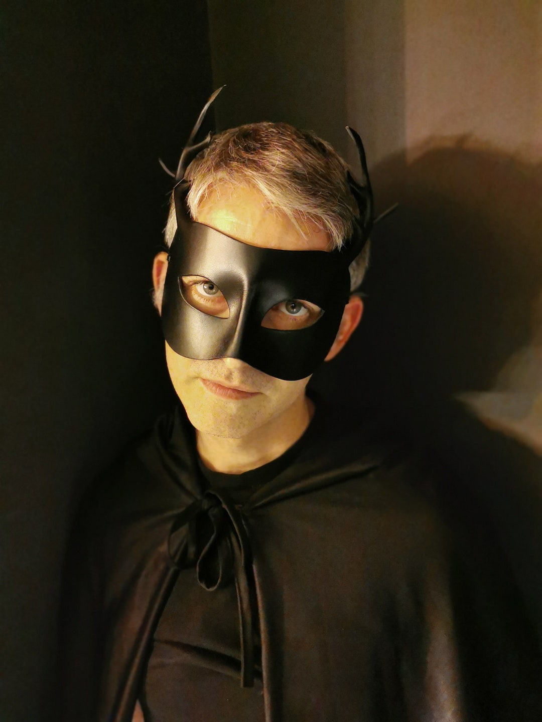 Leather STAG Mask Black Short Horned Stag Mask Fetish - Etsy