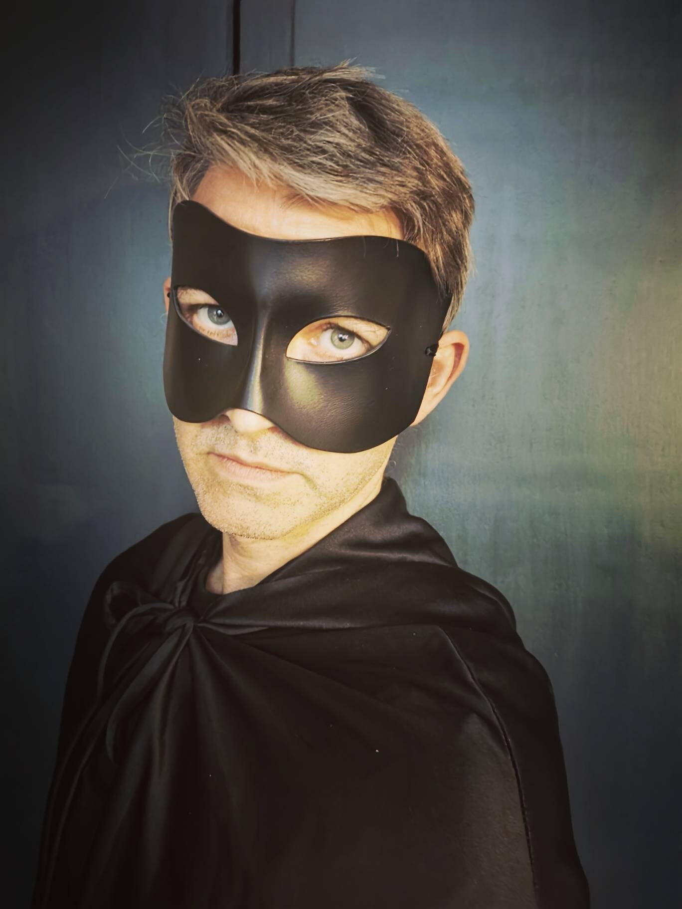 Men's Deep Black Leather Mask, Erotic Fetish Venetian Masquerade Mask ...