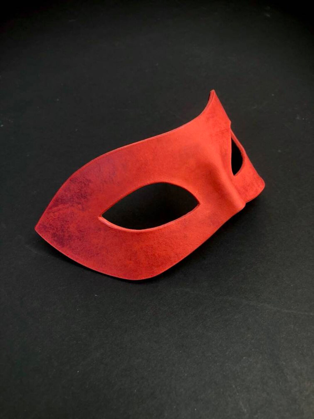 Unisex Petite Red Leather Mask, Slim Narrow Sexy Eye Mask, Fetish Ball ...