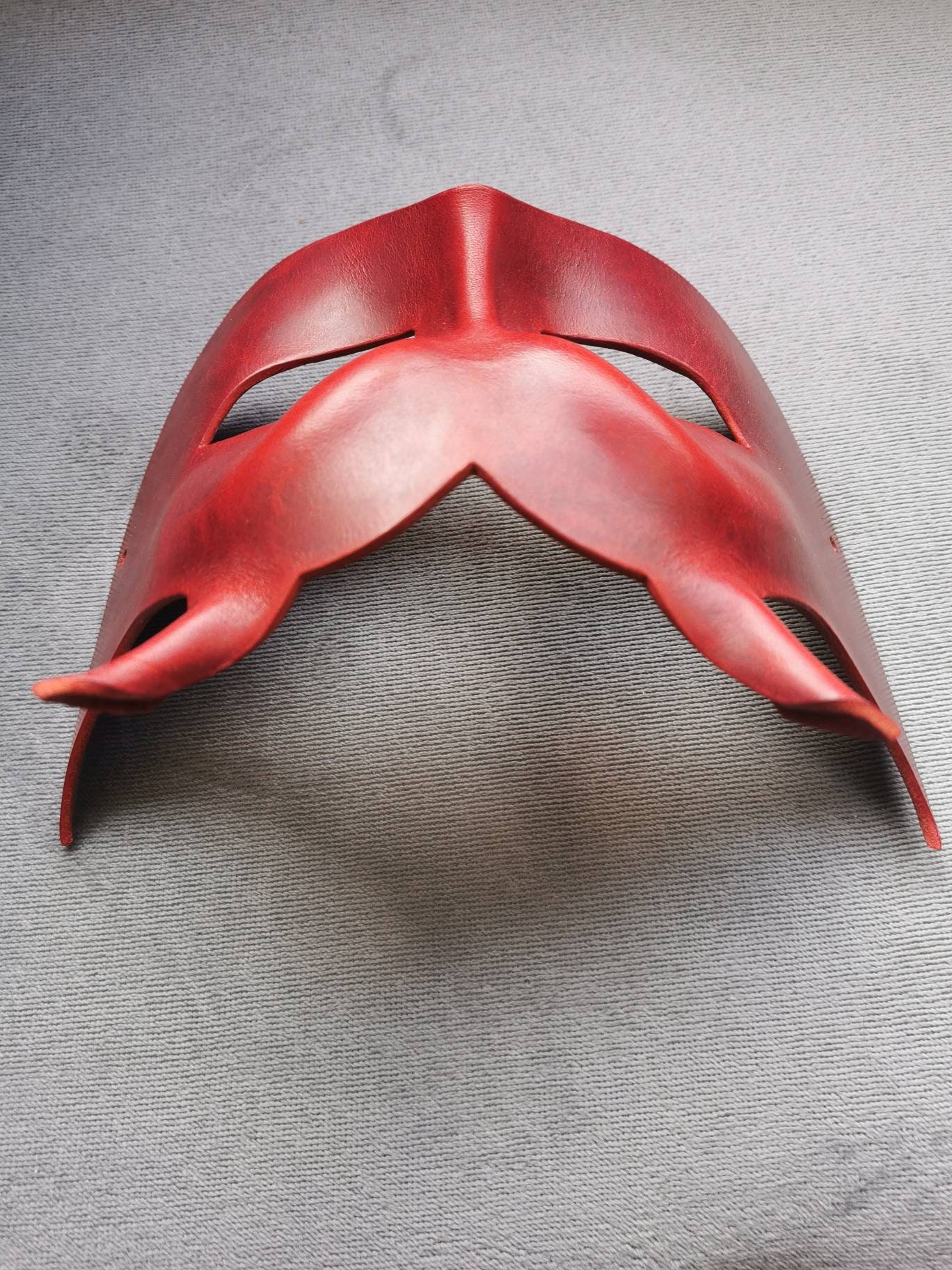 Red Leather Demon Joker Devil Half Mask With Horns, Erotic, Sexy, Handmade UK - Etsy