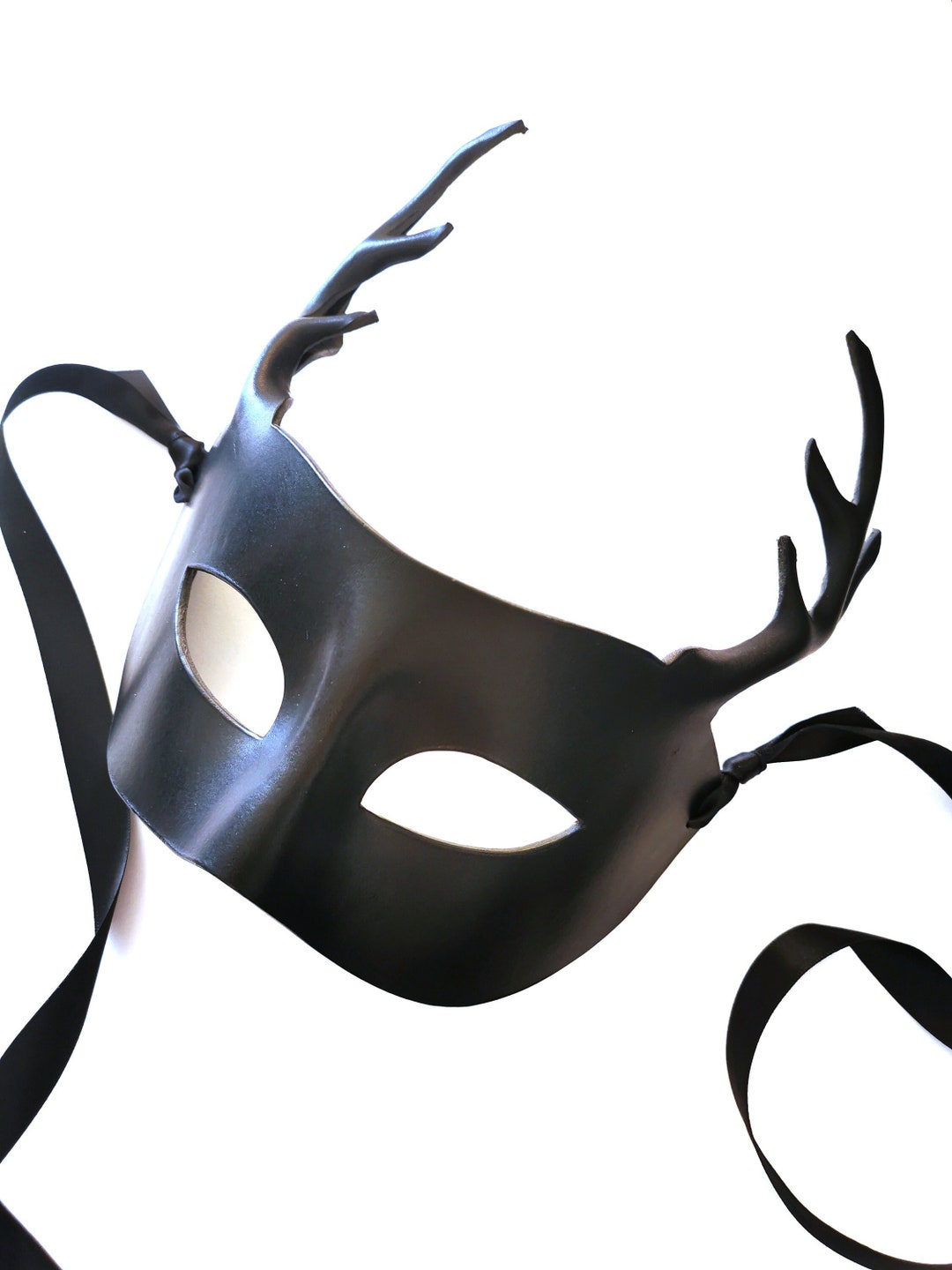 Leather STAG Mask, Black Short Horned Stag Mask, Fetish, Erotic Animal ...