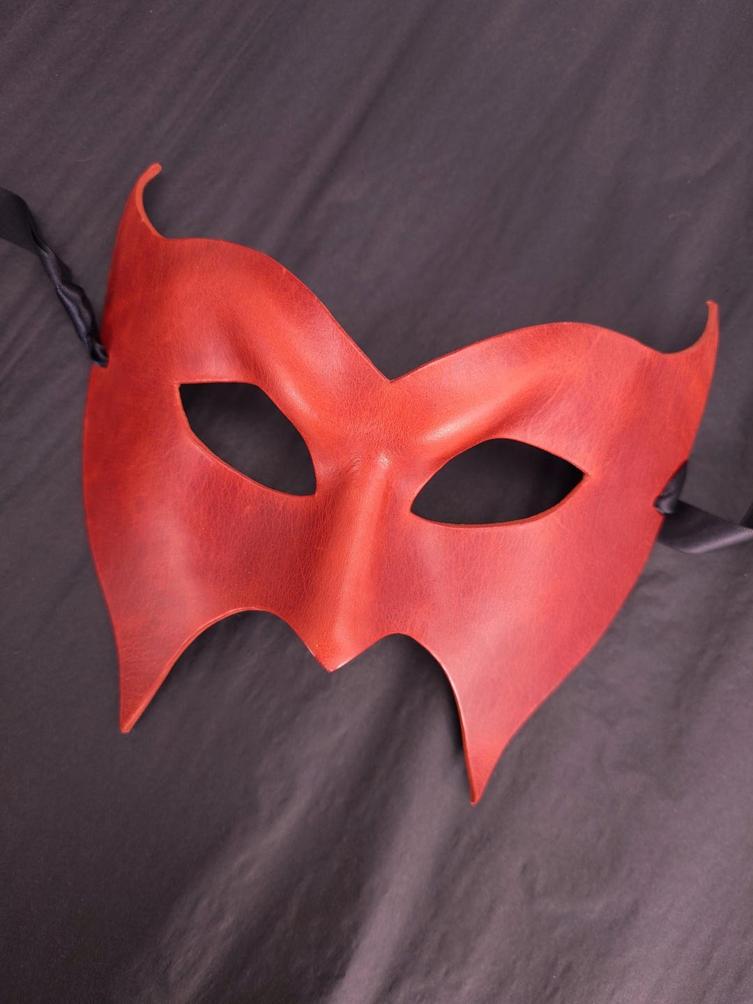 Red Leather Devil Demon Phantom Mask, Erotic, Fetish Sexy Mask ...