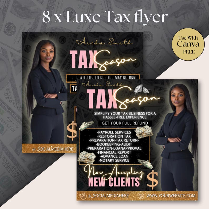 Tax Preparation Flyer Template - Editable Tax Agent Flyer - Tax Season ...