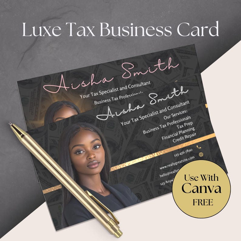 DIY Tax Business Card, Tax Prep Business Card, Tax Refund Business Card ...