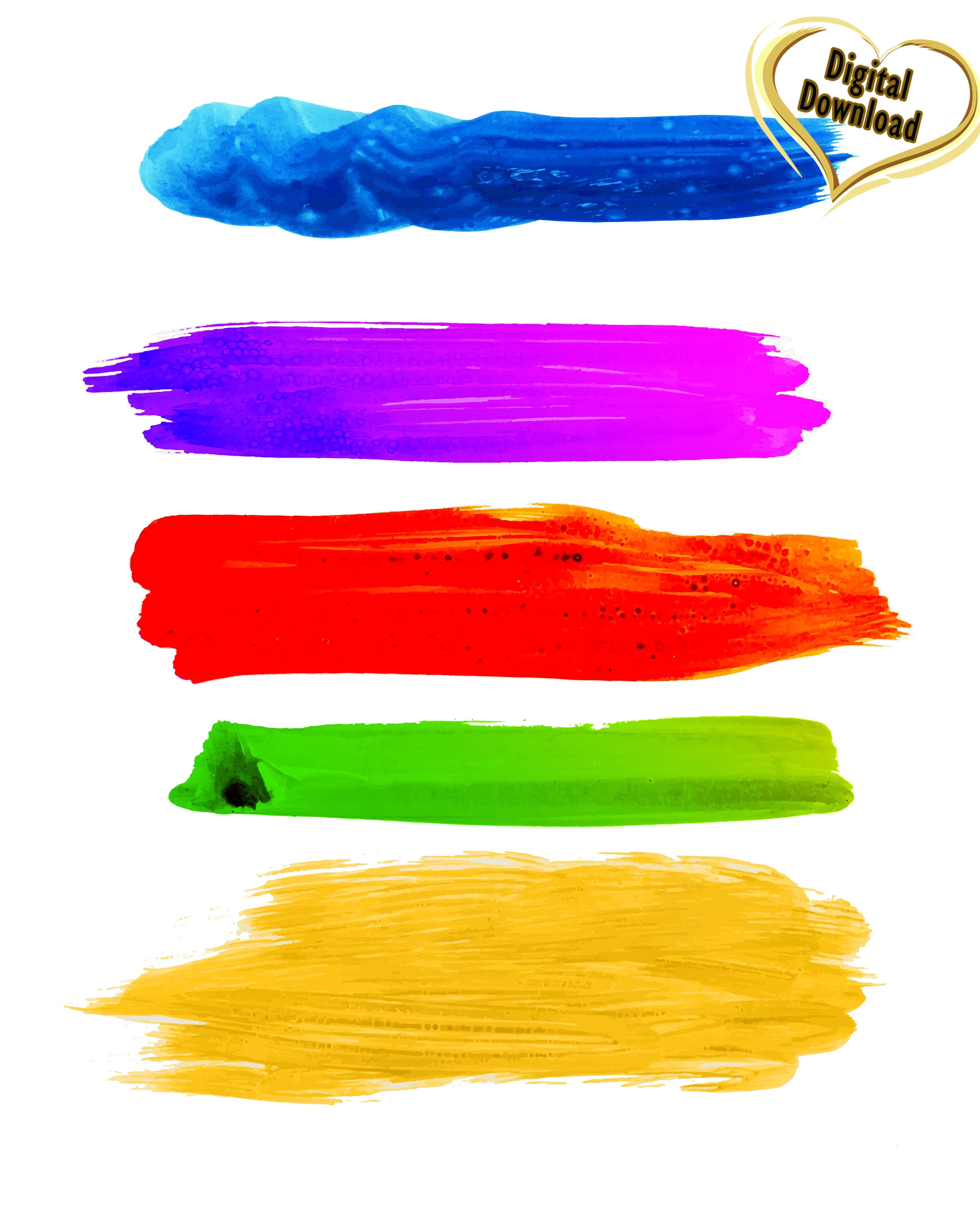 Color Strokes Art Print Inspirational Print Downloadable Art Graphic ...