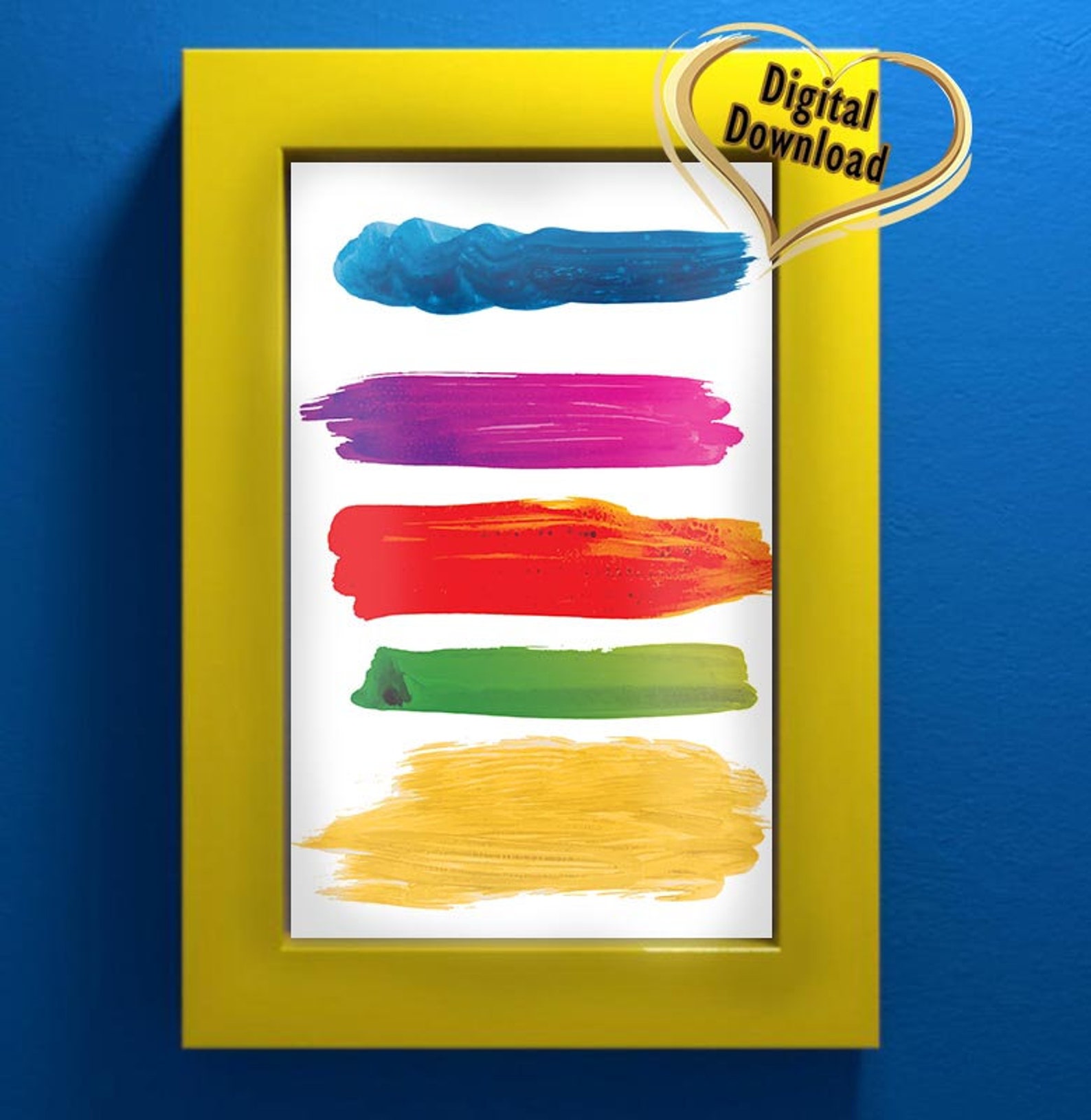 Color Strokes Art Print Inspirational Print Downloadable Art Graphic ...