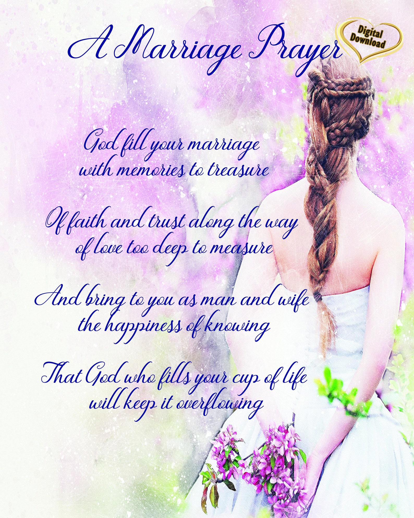 A Marriage Prayer, Wedding Printable Wall Art, Bridal Print ...