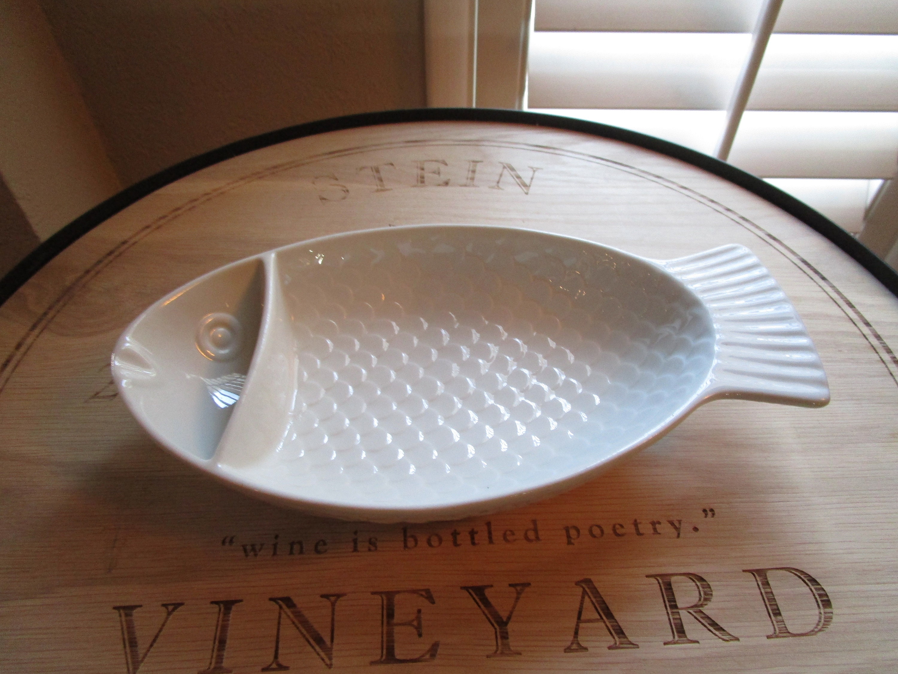 Hall White Two Section Divided Fish Bowl. - Etsy