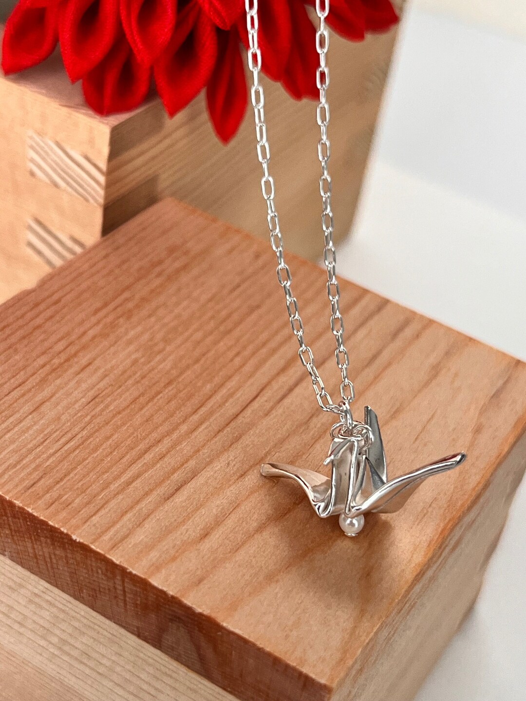 Pure Silver Crane Necklace Jewelry Pendant for You Women Gift - Etsy
