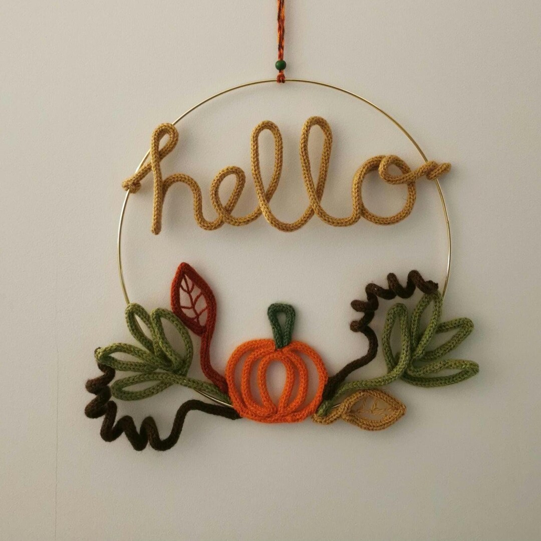 Knitted Wire Autumn Wreath Decor - Etsy