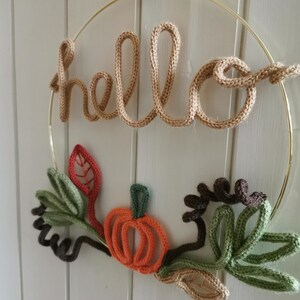 Knitted Wire Autumn Wreath Decor - Etsy