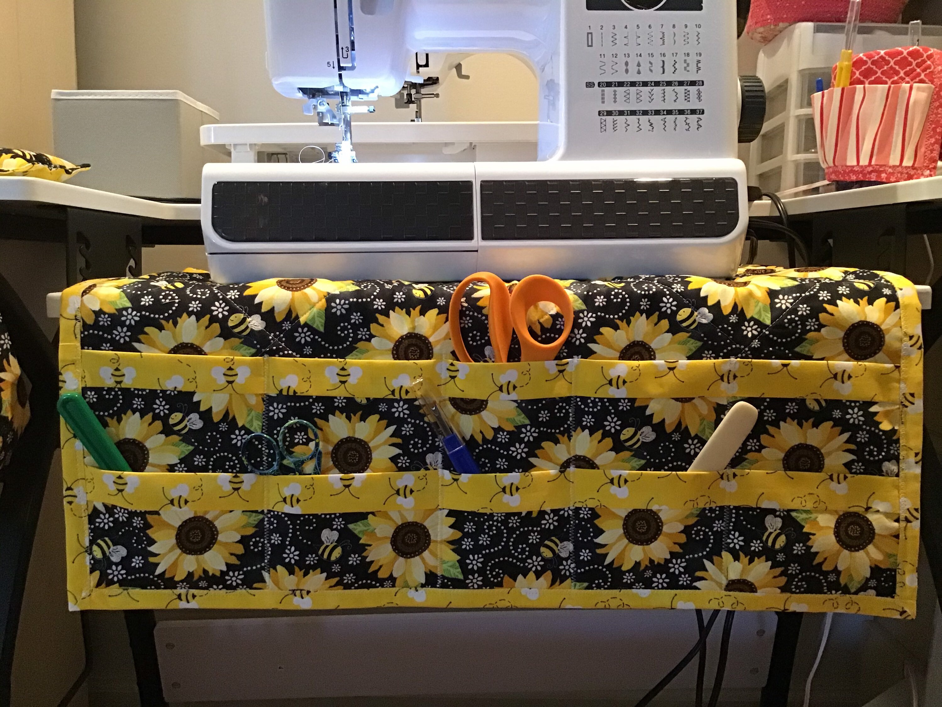 Sunflowers and Bumble Bees Print Quilted Sewing Machine Mat - Etsy
