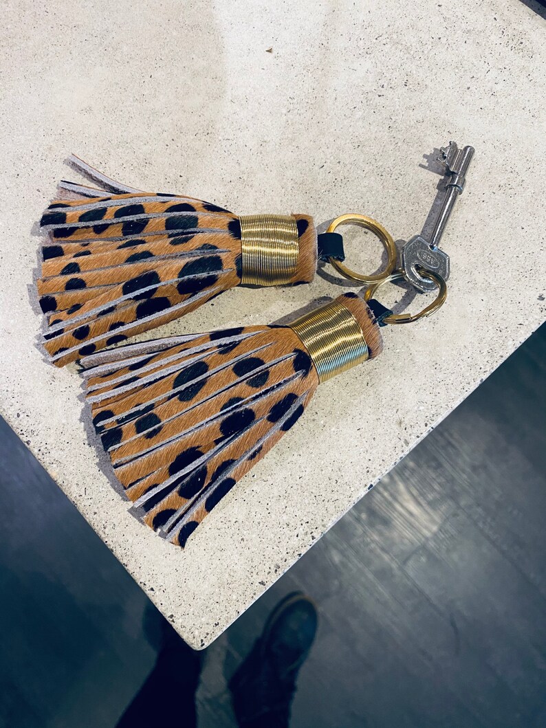 Leather Tassel. Key Ring - Etsy